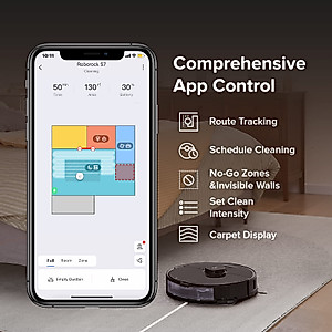 roborock S7 Robot Vacuum and Mop, 2500PA Suction & Sonic Mopping, Robotic Vacuum Cleaner with Multi-Level Mapping, Mop Floors and Vacuum Carpets in One Clean, Perfect for Pet Hair