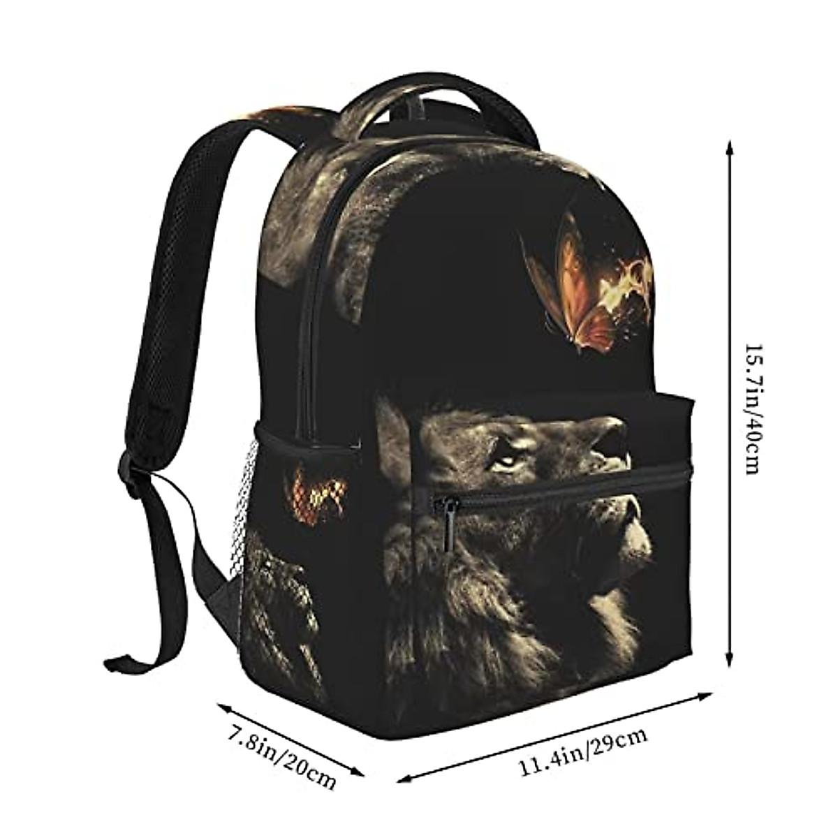 Gelxicu Cool Lion Backpack Lion School Bags Laptop Casual Bag Animal Casual Daypack School Bag