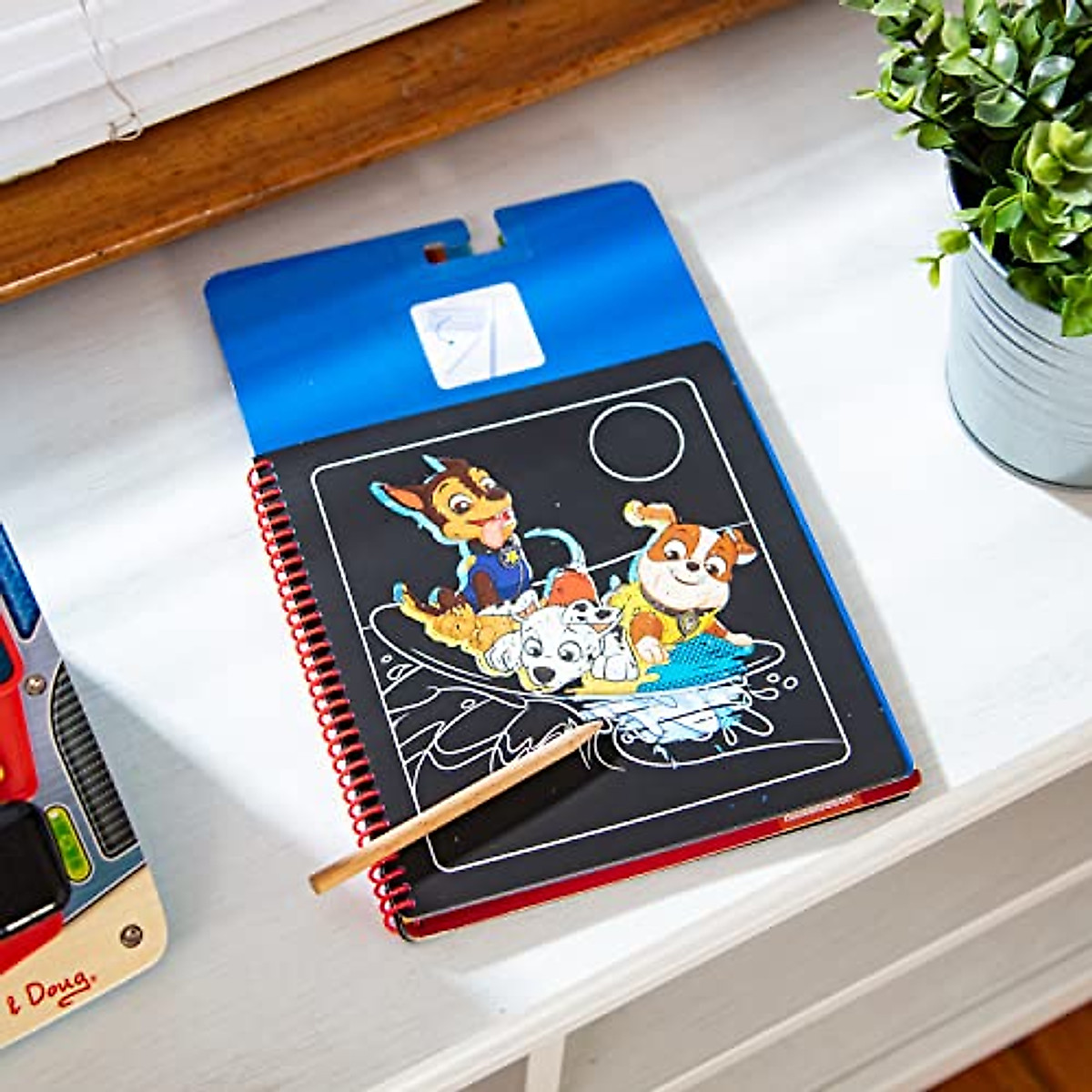 Melissa & Doug PAW Patrol Scratch Art 3-Pack – Chase, Skye, Marshall Color Reveal Travel Activity Pads - Reverse