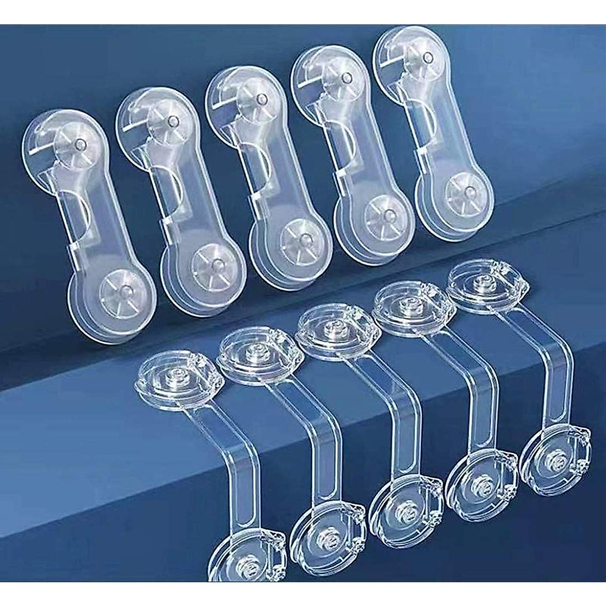 Baby Guard Child Lock Door Lock Drawer Lock Children's Door Lock Baby Guard Child Safety Lock Drawer Stopper Refrigerator Kitchen Door Stopper 360 Degree Rotation (5 Long / 5 Short)