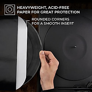 BIG FUDGE Vinyl Record Inner Sleeves 100x | Made from Heavyweight & Acid Free Paper | Album Covers with Round Corners for Easy Insert | Slim Record Jackets to Protect Your LPs & Singles | 12"