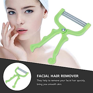 2Pcs Manual Facial Hair Removers Women Face Threaders Epilators Upper Lip Chin Cheeks Neck Portable Beauty Tools for Women (Green)