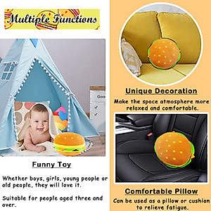 zhidiloveyou Hamburger Pillow Plush Cheeseburger Toy Cute Stuffed Food Pillow for Kids, 11.8"