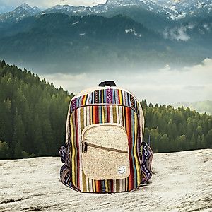 Core Hemp Boho Backpack - Handmade School Backpack - Lightweight Travel Bag