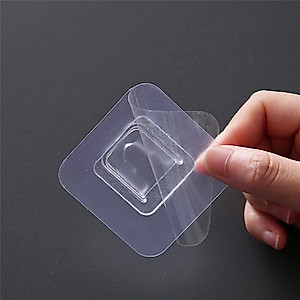 Clear Double-Sided Adhesive Wall Hooks - 10-Piece Mounted Door Hanger Kit - No Drill Sticker Hangers with Suction Cup for Bathroom, Kitchen