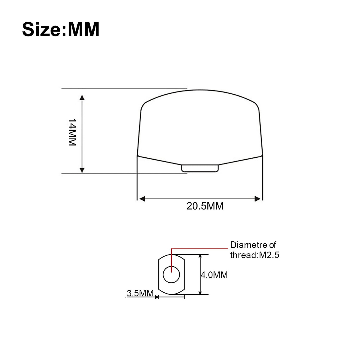 MAXCHEER 6PCS Metal Big Square Shape Acoustic Classical Guitar Tuning Keys Machine Head Replacemen Buttons knob Handle Tip (Chrome)