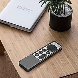 Fintie Protective Case for Apple TV Siri Remote 2021 2022 - Lightweight Anti Slip Shockproof Silicone Cover for Apple TV 4K / HD Siri Remote Controller (2nd Gen / 3rd Gen), Black
