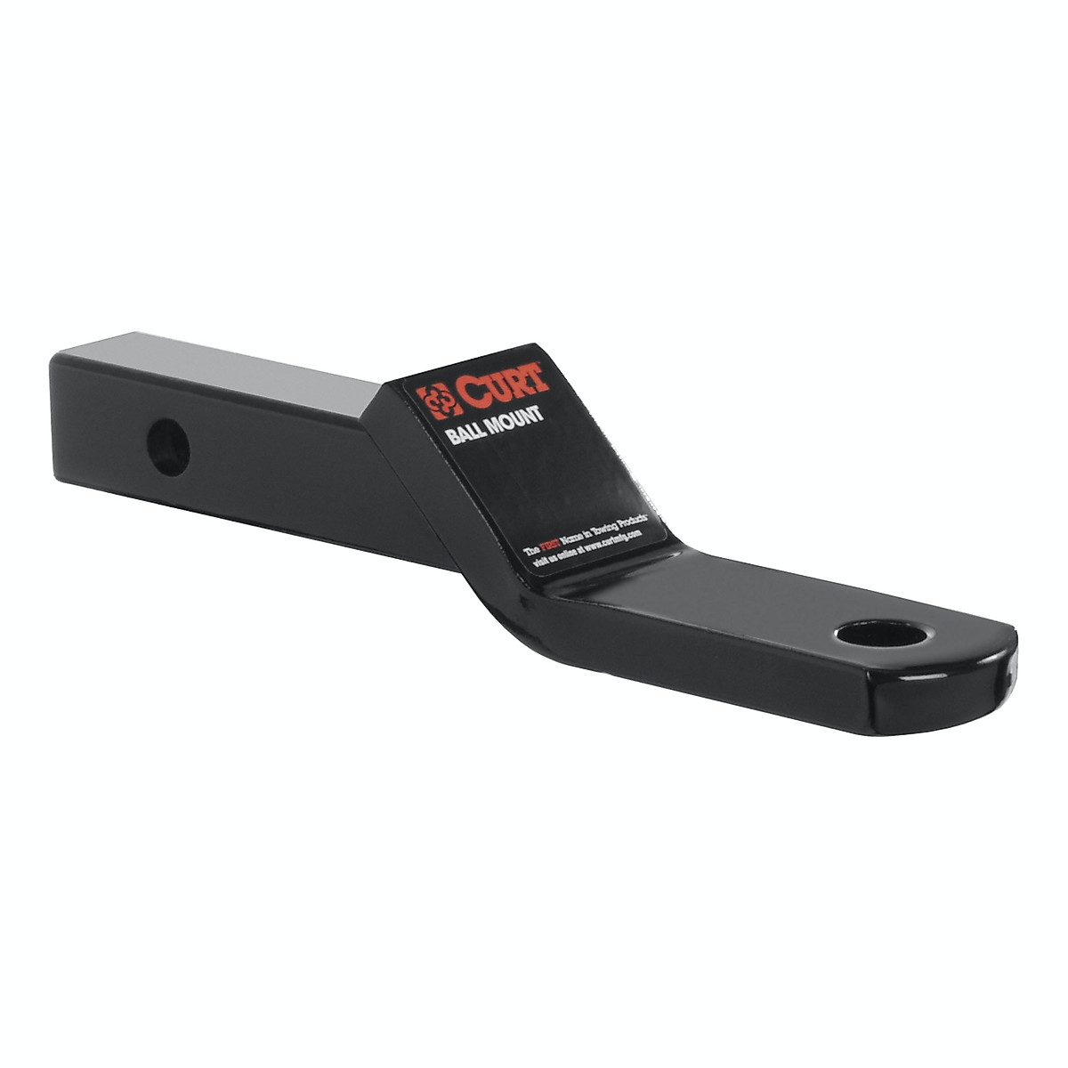 CURT 45503 Class 2 Trailer Hitch Ball Mount, Fits 1-1/4-Inch Receiver, 3,500 lbs, 3/4-Inch Hole, 1-Inch Drop, 3/8-Inch Rise, Gloss Black Powder Coat