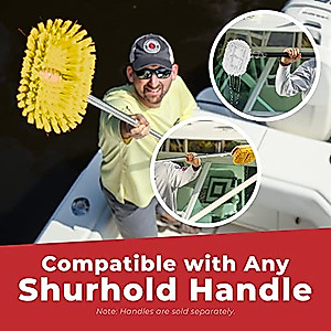Shurhold 960 6 Inch Soft Bristle Brush, Deck Brush with Soft Yellow Polystyrene Bristles