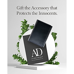 Access Denied Vegan Leather Trifold Wallets For Men - Cruelty Free Non Leather Mens Wallet With ID Window Holiday Gifts For Men