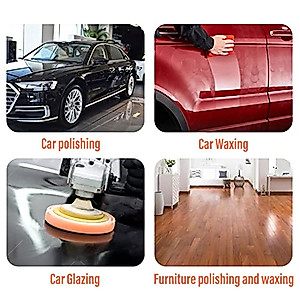 BESUNTEK Car Polishing Pad Kit, 11 Pcs 5 Inch Car Foam Sponge Drill Polishing Disc Woolen Buffer Pads with M10 Drill Adapter for Car Sanding Polishing Waxing Sealing Glaze (5 Inch)
