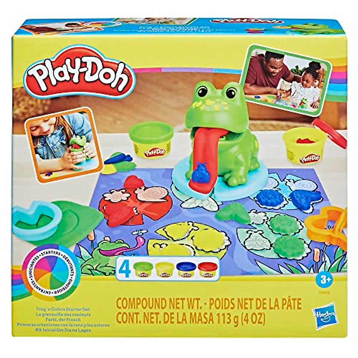 Play-Doh Frog ‘n Colors Starter Set with Playmat, Preschool Toys for 3 Year Old Girls & Boys & Up, Preschool Crafts Frog Toy & 4 Modeling Compound Colors
