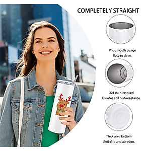 Wzaytia 24 Pack Sublimation Tumblers 20 Oz Skinny Straight, Stainless Steel Sublimation Tumblers Blank, Individually Gift Boxed, Insulated Tumbler Sublimation