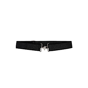 FREE RIDE EQUESTRIAN Belts, Horseback Riding Belts for Women, Stretchable And Comfortable Waist Belt (Black Sparkle with Silver Surcingle)