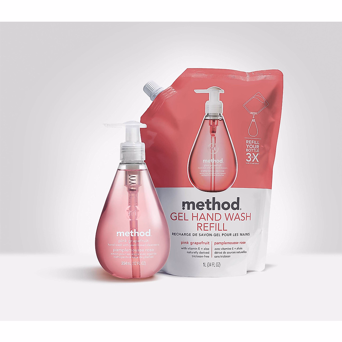Method Gel Hand Soap Refill, French Lavender, Biodegradable Formula, 34 fl oz (Pack of 6)