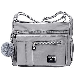 Women Shoulder Handbag RFID Roomy Crossbody Purse Multiple Pockets Bag Ladies Fashion Tote Top Handle Satchel (Silver Grey)