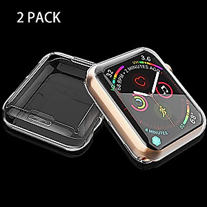 [2-Pack] Julk 40mm Case for Apple Watch Series 6 / SE / Series 5 / Series 4 Screen Protector, Overall Protective Case TPU HD Ultra-Thin Cover for iWatch, Transparent