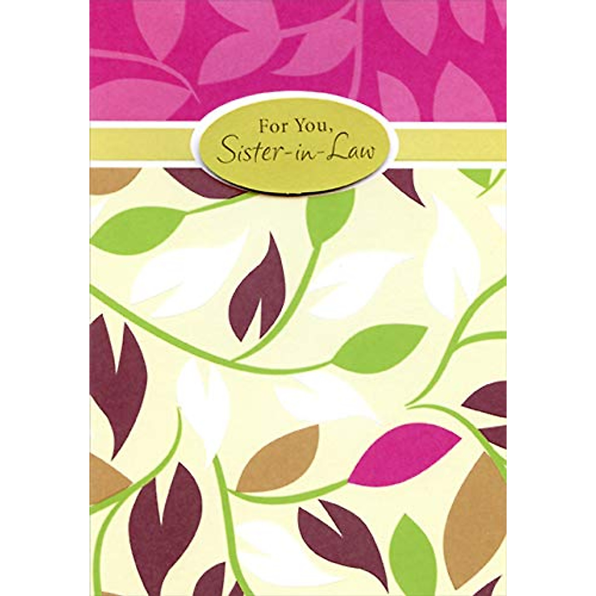 Designer Greetings Light Green Oval Tip On 3D Banner on Horizontal Green Stripe Birthday Card for Sister-in-Law