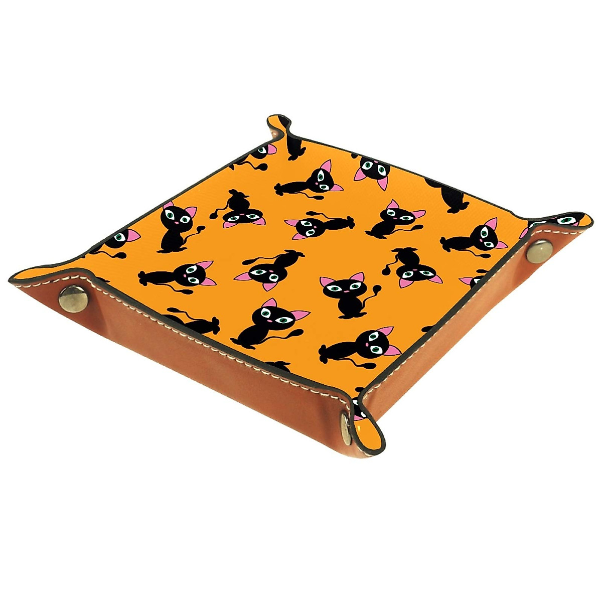 Feichanghao Cute Black Cat Dice Tray Dice Rolling Tray Holder Storage Box Dice Tray for RPG DND Table Games Dice Tray