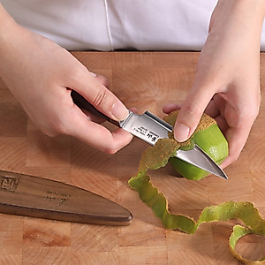 Cangshan HAKU Series 501097 X-7 Damascus Steel Forged 3.5-inch Paring Knife with Sheath