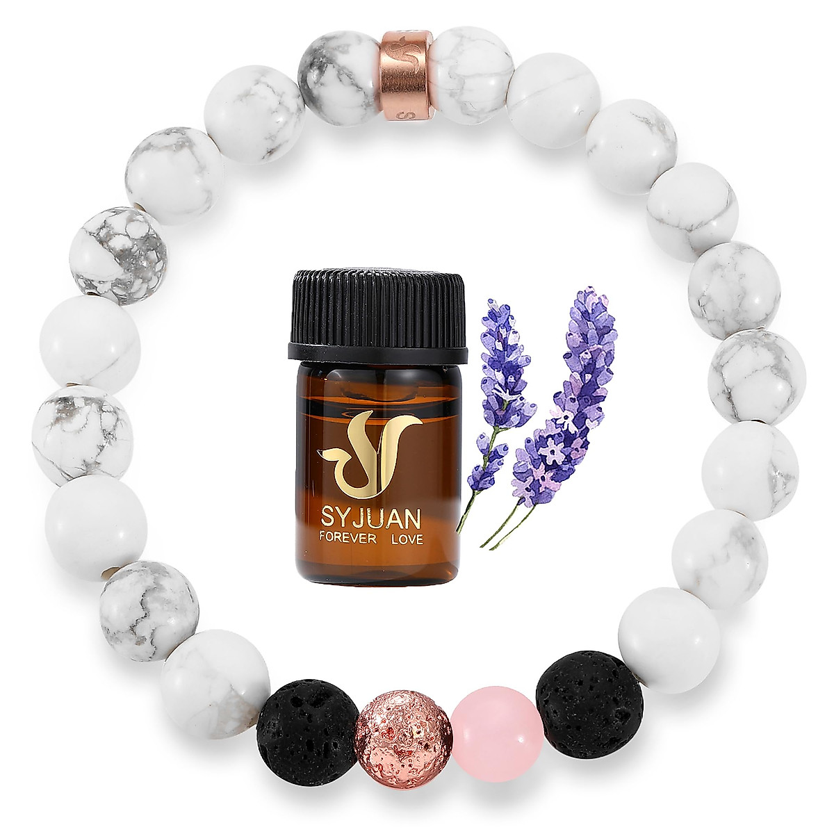 SYJUAN Aromatherapy Gifts for Women Lava Rock Beads Healing Crystal Bracelets Essential Oil Diffuser Beauty Birthday Gifts Ideas for Girlfriend Mom