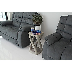 Haussmann® Wood Vine Twist Stool Accent Table 12 in x 22 in H Grey Oil