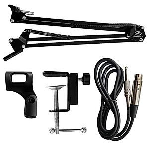 AxcessAbles MX-100 Professional Cardioid Studio Condenser XLR Microphone with AxcessAbles SF-101 Half Dome Isolation Shield for Streaming & Studio Recording
