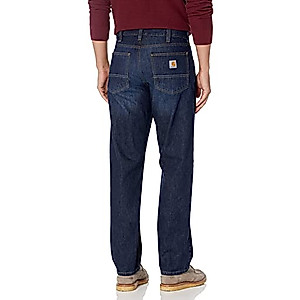 Carhartt Men's Relaxed Fit 5-Pocket Jean, Deep Creek, 34 x 32