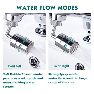 Faucet Sprayer Attachment,Universal Swivel Sink Aerator for Kitchen/Bathroom Faucet 2 Water Flow Modes(Full Range of Motion)