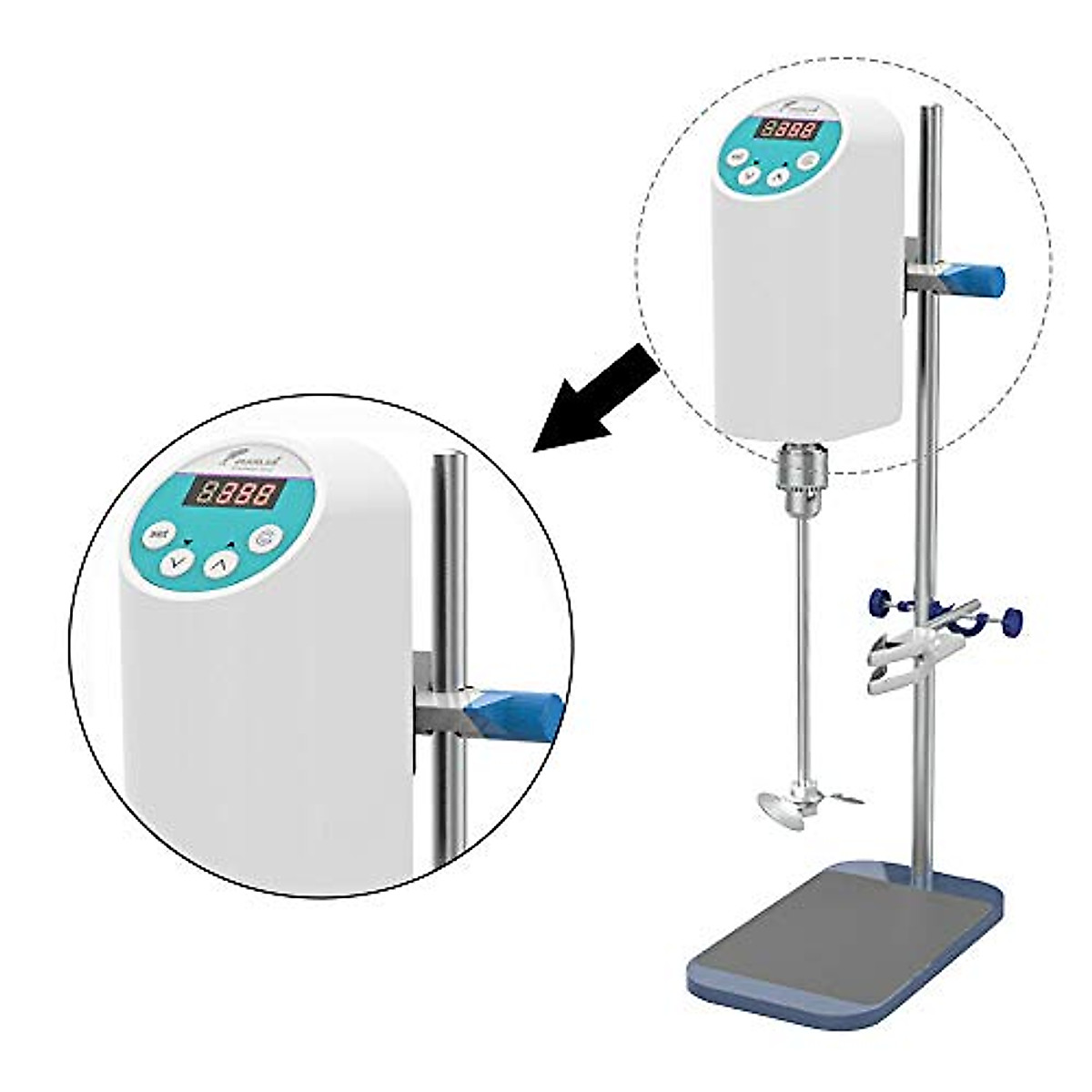 AnEssOil Lab Digital Overhead Stirrer Lab Mixer Overload Protection Electric Mixer Agitator Stirring Laboratory Mixer Industrial Liquid Mixer 10,000mpas 10L