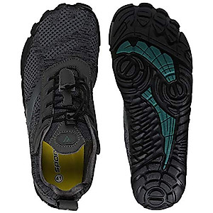 WHITIN Men's Trail Running Shoes Minimalist Barefoot 5 Five Fingers Wide Width Toe Box Size 8.5 Gym Workout Fitness Low Zero Drop Hiking Road Runners Flat Sneakers Weightlifting Minimus Grey 41