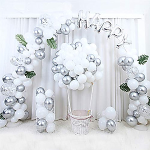 Latex White Balloons for Party 200 pcs 5 inch Macaron White Balloons for Baby Shower Birthday Wedding Engagement Anniversary Christmas Festival Picnic-Pastel White