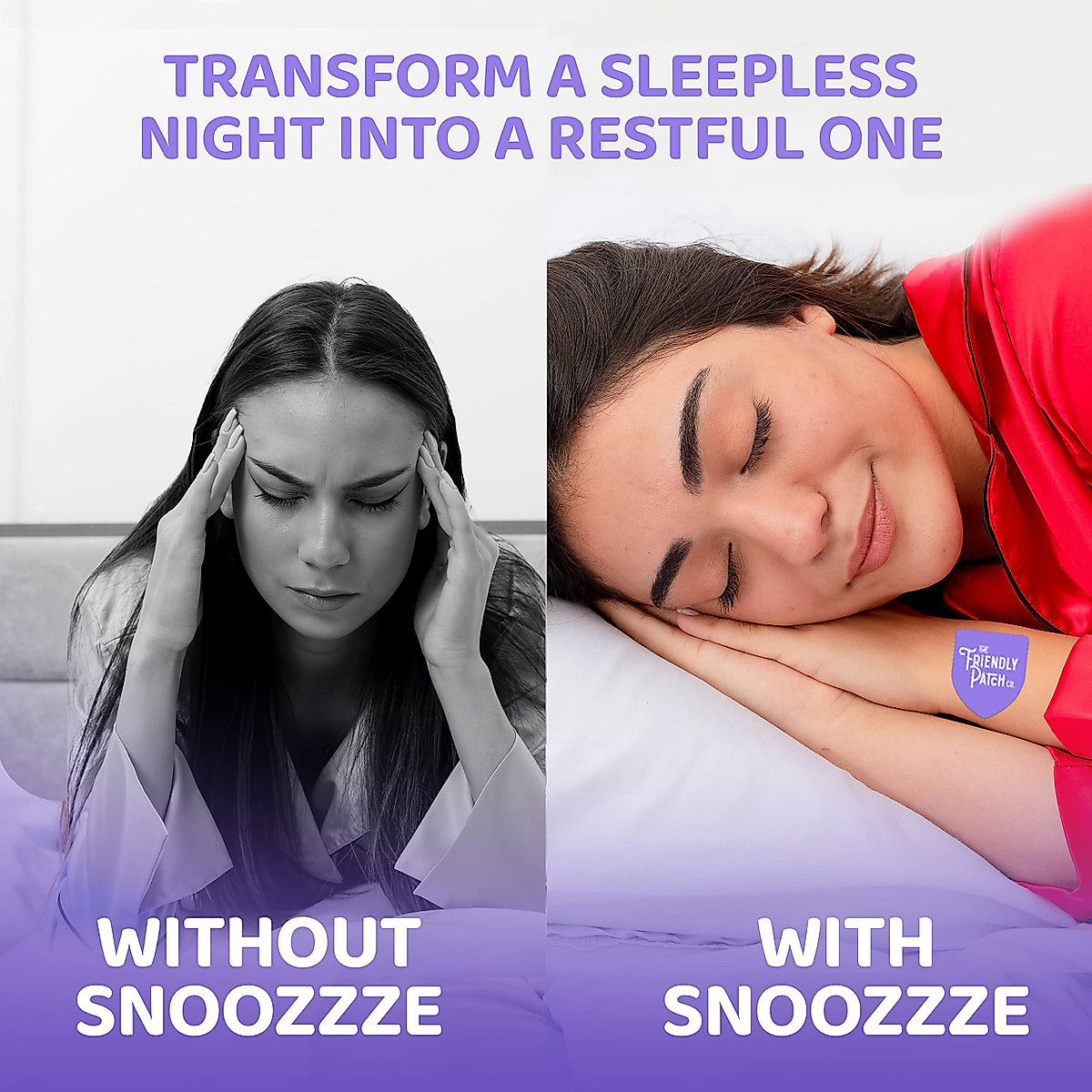 The Friendly Patch 28 Day Sleep Patches Snooze for Sleep Aid Support | Natural Sleeping Aid with Melatonin 7mg and Magnesium