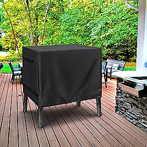 AKEfit Patio Stove Burner Covers, Outdoor Grill Cover for Camp Chef 2 Burners Stove, Heavy Duty Waterproof Protector for EX60LW EX60PP, 32''L x 16''W x 21''H, Black