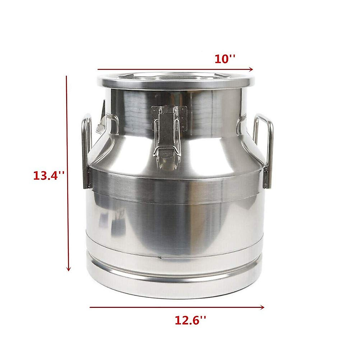 20L/5.25Gallon Stainless Steel Milk Can - Heavy Duty Milk Jug Milk Bucket Wine Pail Bucket Bottle SS liquid Container Storage W/Independent Embedded Silicone Sealed Lid Easy to Open and Use