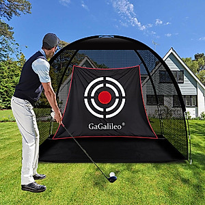 Golf Hitting Practice Nets for Backyard Driving Heavy Duty Men Real Indoor Golf Balls Hitting Pitching Driving Nets for Indoor Outdoor Garage Use Golfing Swing Training Impact Cages with Frame and Net