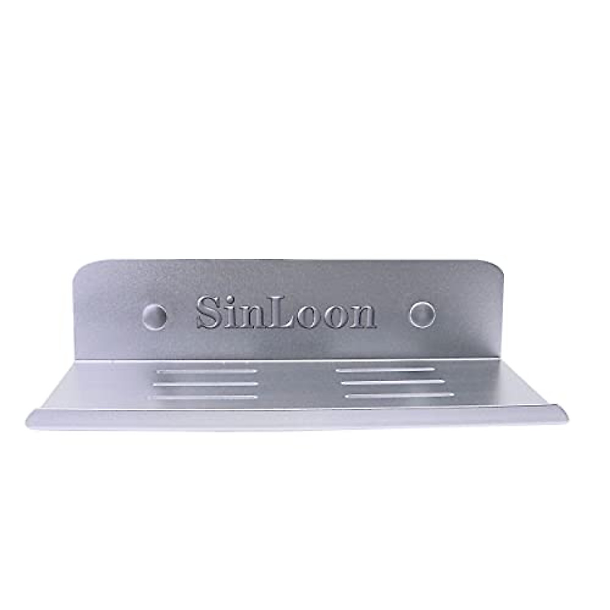 SinLoon 7.8 Inch Small Shelf in Flat Satin Aluminum Bathroom Shelf Wall Mount for Small Speaker Smartphone, Tablet, Toiletries (Silver)