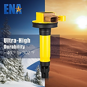 ENA Set of 6 Yellow Ignition Coil Pack and Iridium Spark Plug 3.5 V6 Compatible with Ford Lincoln Explorer Expedition F150 Flex Lobo MKS MKT Navigator Transit Taurus Replacement For UF646 SP534 DG549