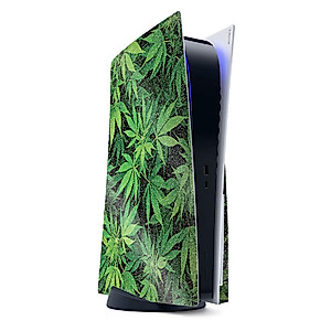 MightySkins Glossy Glitter Skin Compatible with PS5 / Playstation 5 - Weed | Protective, Durable High-Gloss Glitter Finish | Easy to Apply, Remove, and Change Styles | Made in The USA