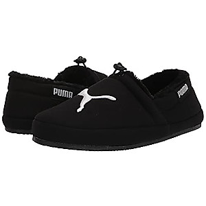 PUMA Men's Tuff Moccasin Slipper, Black Whit, 9