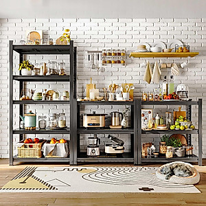 HOMEBTTER 3-Tier Garage Shelving,Heavy Duty Garage Storage Shelves 1500LBS Load Capacity,Black,32" WX18 DX47 H,Height Adjustable Metal Shelving for Garage Warehouse Basement Pantry Kitchen