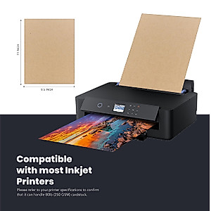 Kraft Cardstock Thick Paper 50 Sheets, 8.5" x 11" Heavyweight 92lb Cover Card Stock for Crafts and DIY Cards Making