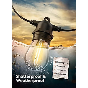 Minetom LED S14 Replacement Light Bulbs, 15 Pack Shatterproof Light Bulbs Equivalent to 11 W, E26 E27 Regular Medium Screw Base for Outdoor Home Light Fixtures and Decorative, 2700K, Warm White