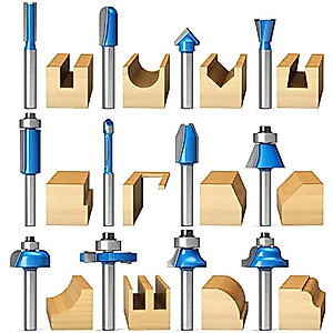 CSOOM Upgrade 24A PiecesRouter Bits , Tungsten Carbide Router Bit Set, 1/4 inch Shank，for Woodworking, All Purpose Router bit for DIY