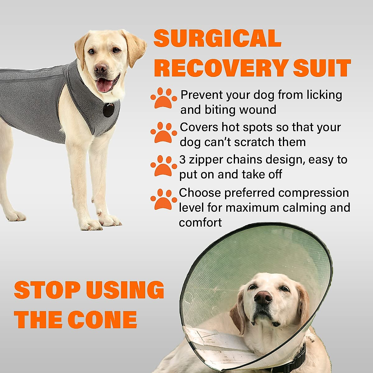NeoAlly Upgraded Dog Surgical Recovery Suit Cone Alternative Onesie Post Surgery Wear Protects Abdominal Wounds and Skin Anti Licking, Aids Hot Spots, and Provides Anti Anxiety Relief