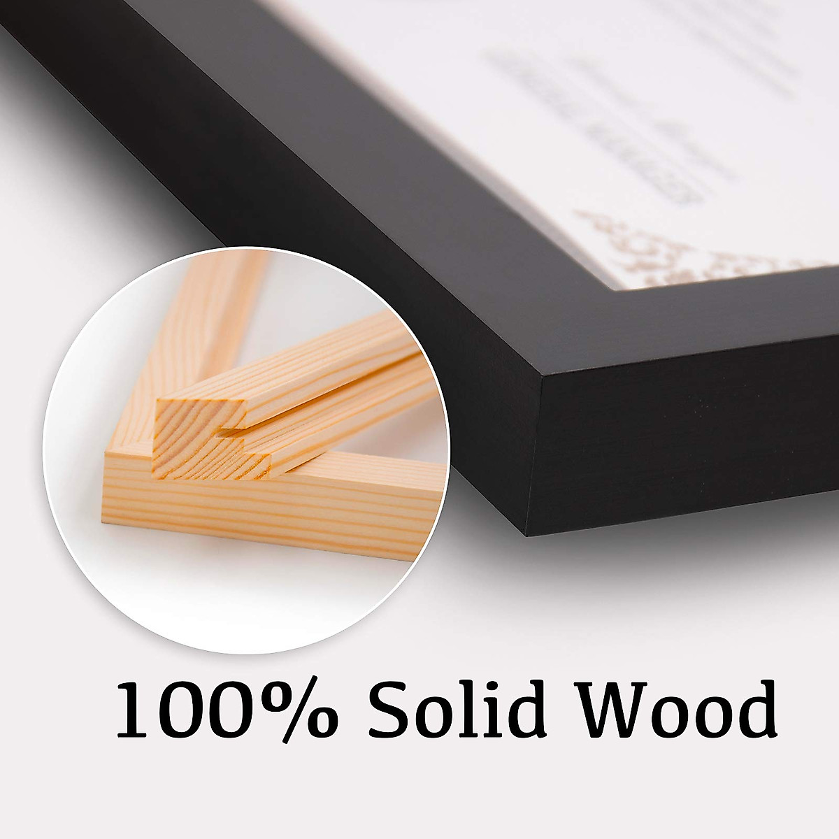 Egofine 8x8 Picture Frames 4 PCS - Made of Solid Wood Covered by Plexiglass Display 4x4/6x6 with Mat or 8x8 without Mat, for Table Top Display and Wall Mounting Photo Frame Black