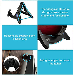 GUITTO Guitar Stand Tripod Adjustable Classic A-Frame Stand Universal for Acoustic and Bass Electric Guitars Folding Floor Travel Stand Small Single Holder (GGS-01)