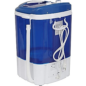 Oteymart Small Portable Washing Machine 5.7lbs Compact Laundry Washer, Single Tub w/Spin Cycle Dryer Basket and Drain Hose for RV, Apartments, Dorms, Kitchen, Blue