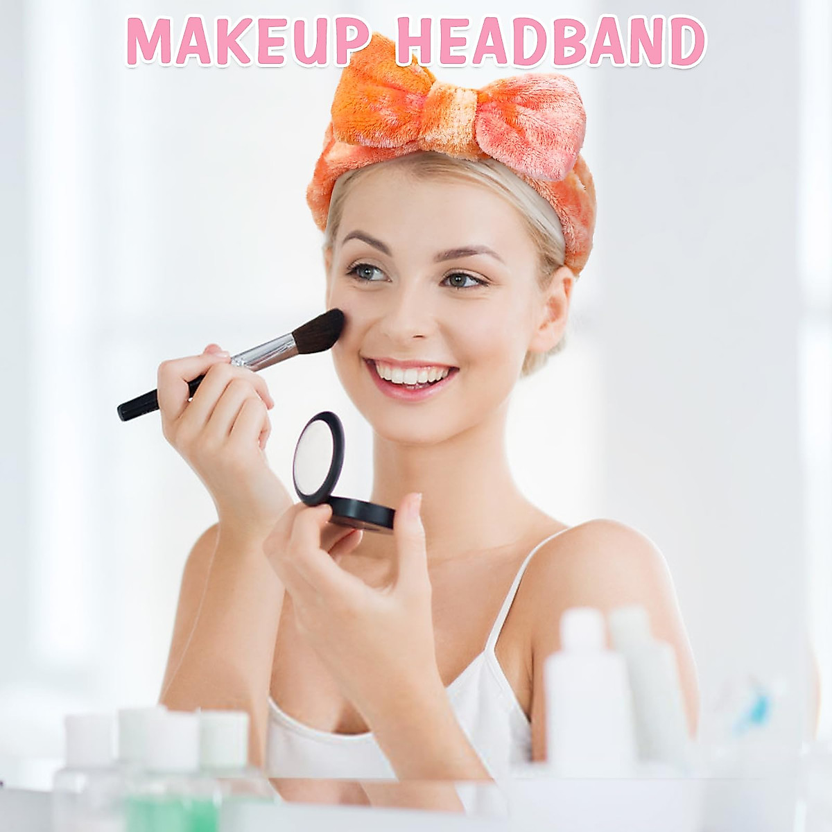 UMIKU 8 Pack Women's Soft Coral Fleece Headbands - Makeup Headwraps with Bow, Head Wraps for Facial Washing, Skincare, and Spa Gifts or Party Favors