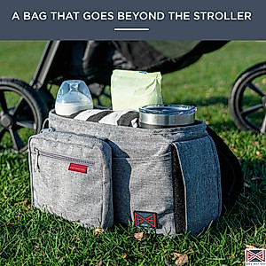 Diaper Bag Backpack and Stroller Organizer Grey Bundle